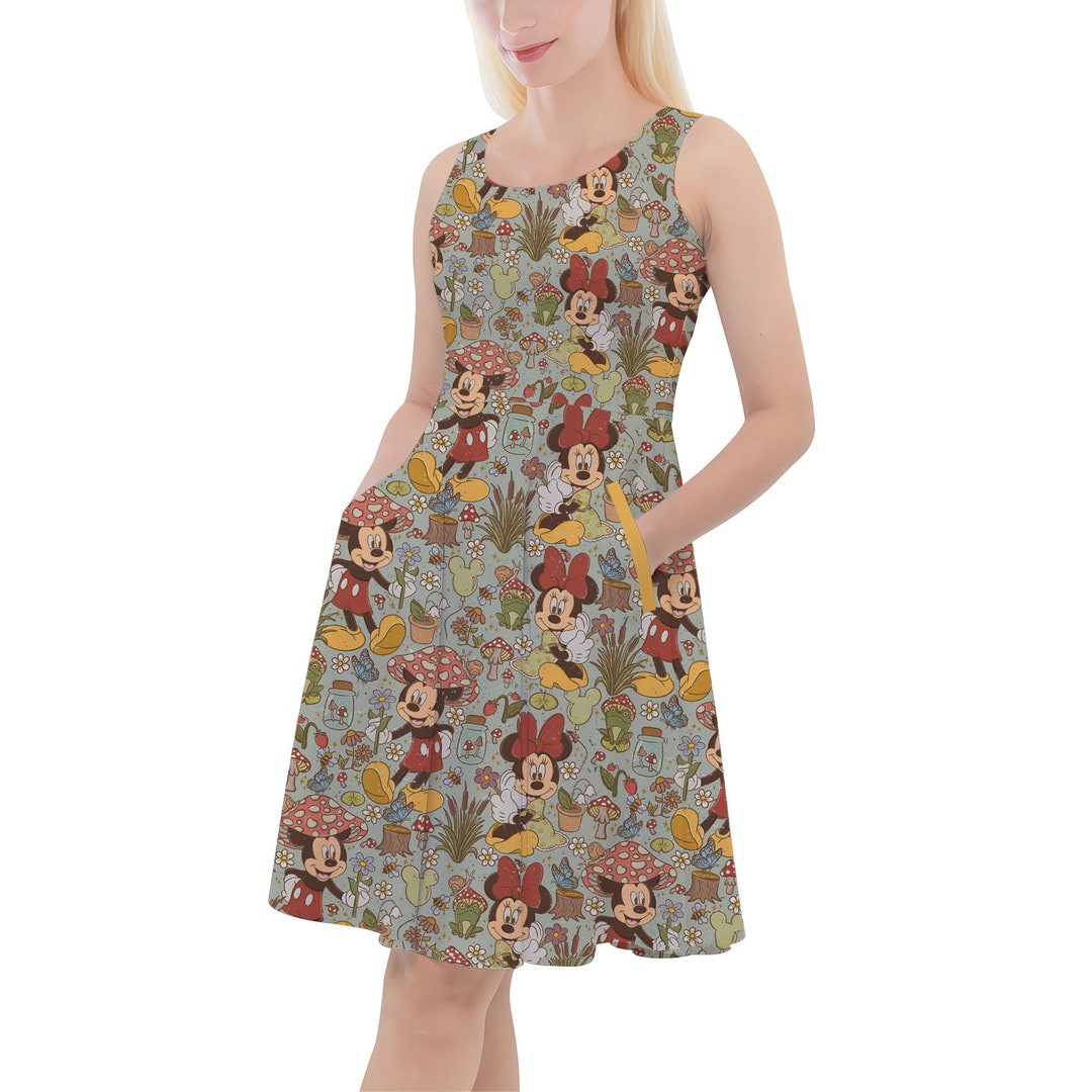Cottagecore Mickey & Minnie Theme Park Inspired Skater Dress With ...