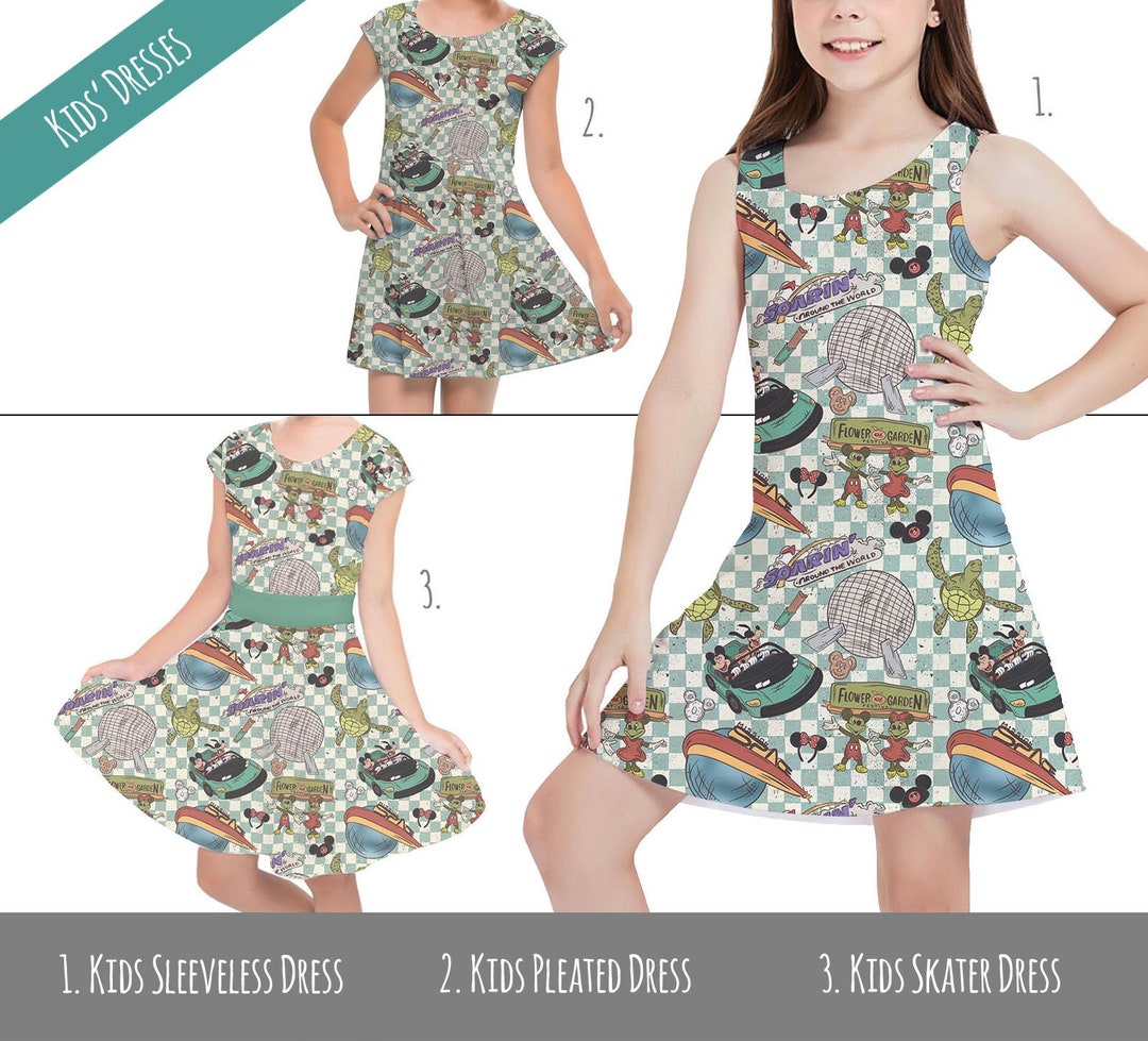 Hand Drawn Epcot - Disney Inspired Kids' Dresses - Girls' Sleeveless ...