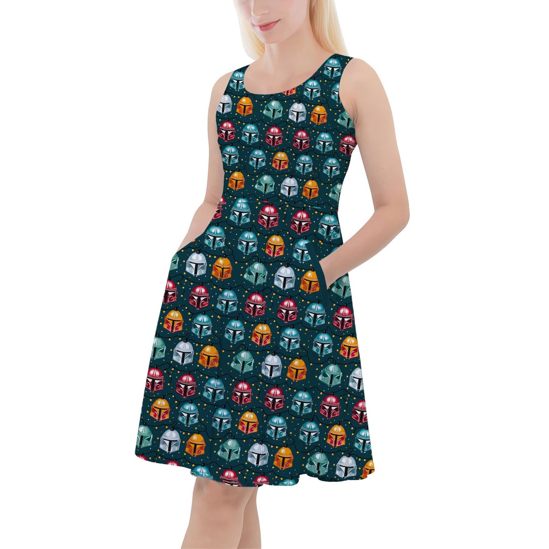 Bounty Hunter Christmas Lights Theme Park Inspired Skater Dress With Pockets in Xs 5XL RUSH ...