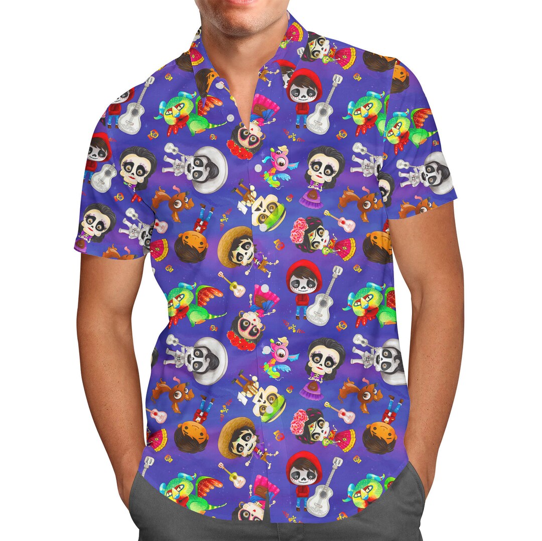 Poco Loco Coco Theme Park Inspired - Men's Button Down Short-sleeved ...