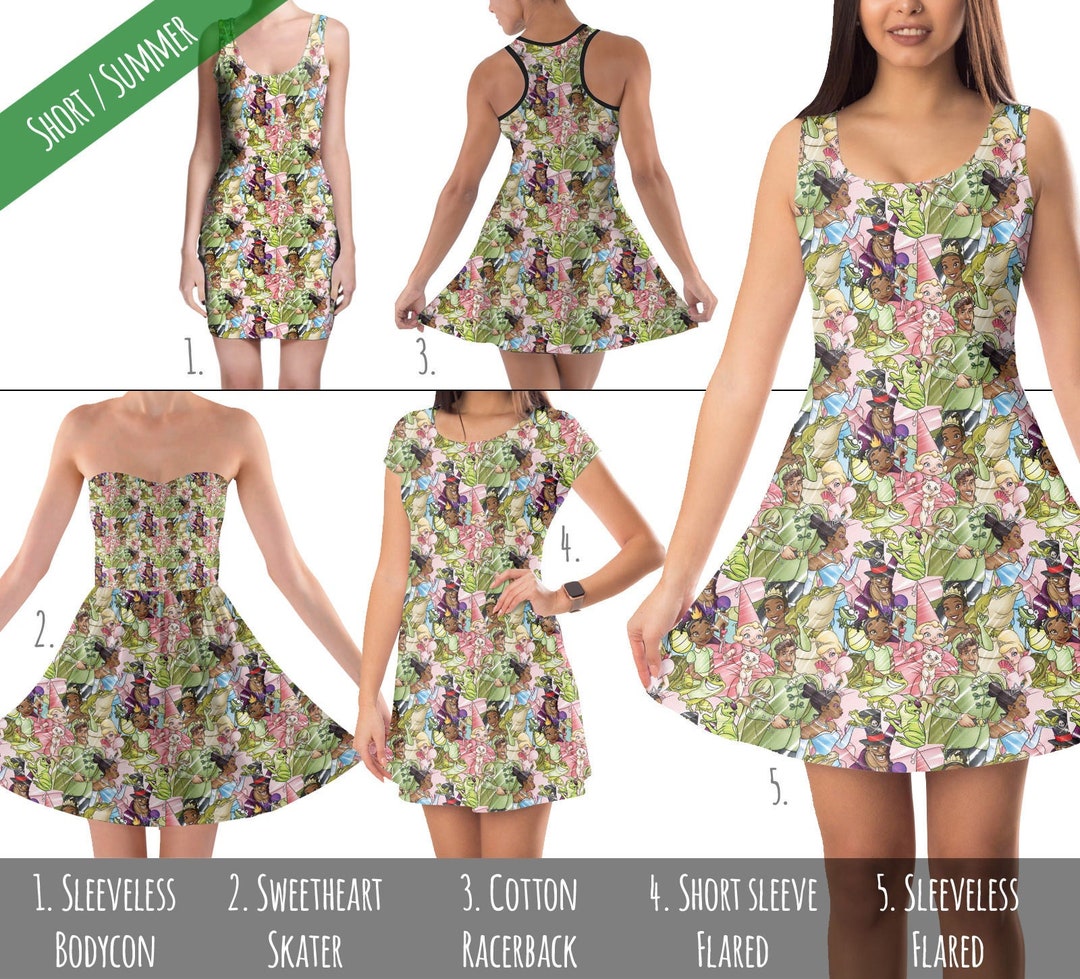 Princess & the Frog Sketched Theme Park Inspired Dress in XS 5XL Short ...