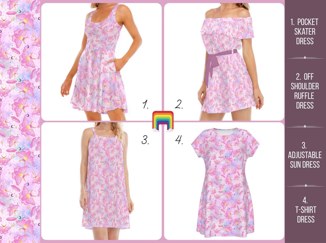 Pink Crystal Lunar Moths - Disney Inspired Summer Dress in XS–5XL (new ...