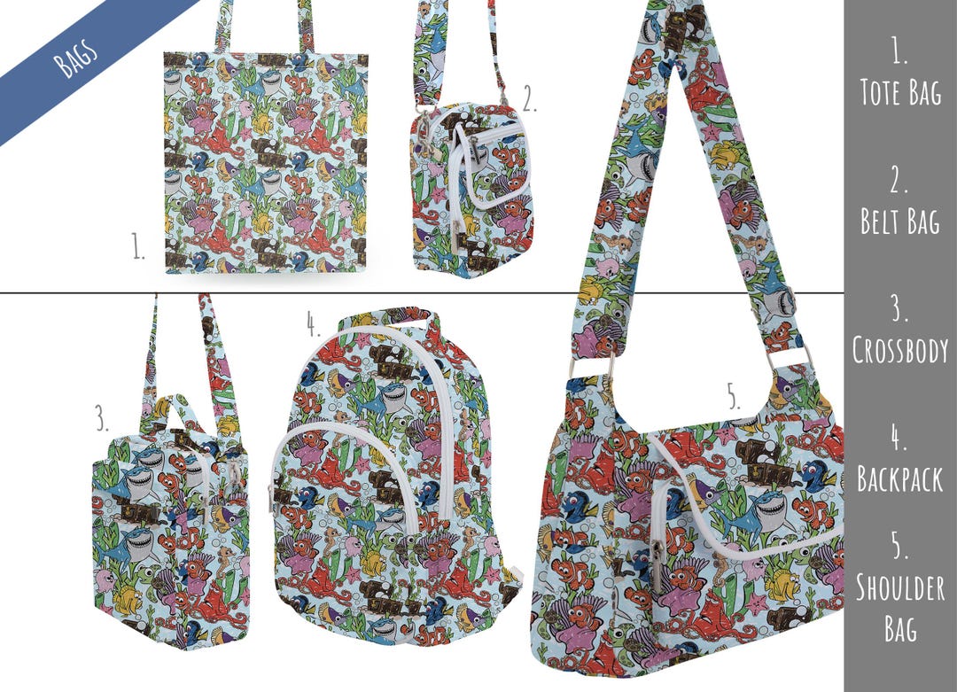 Fish Are Friends Nemo Inspired Disney Inspired Bags Tote, Belt Bag ...