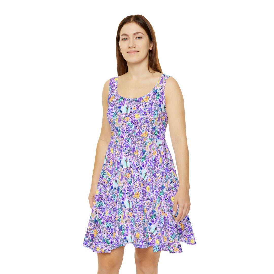 Bright Tropical Princess - Rapunzel - Women's Skater Dress (made in USA ...