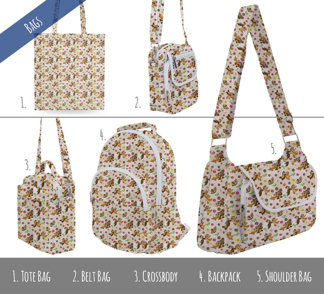 Chip 'n Dale Theme Park Inspired Bags Tote, Belt Bag, Crossbody ...