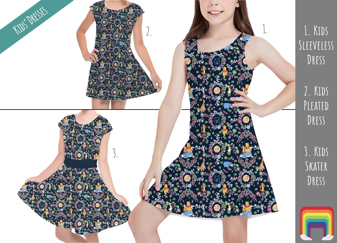 Garden Whimsy Winnie the Pooh Disney Inspired Kids' Dresses Girls ...
