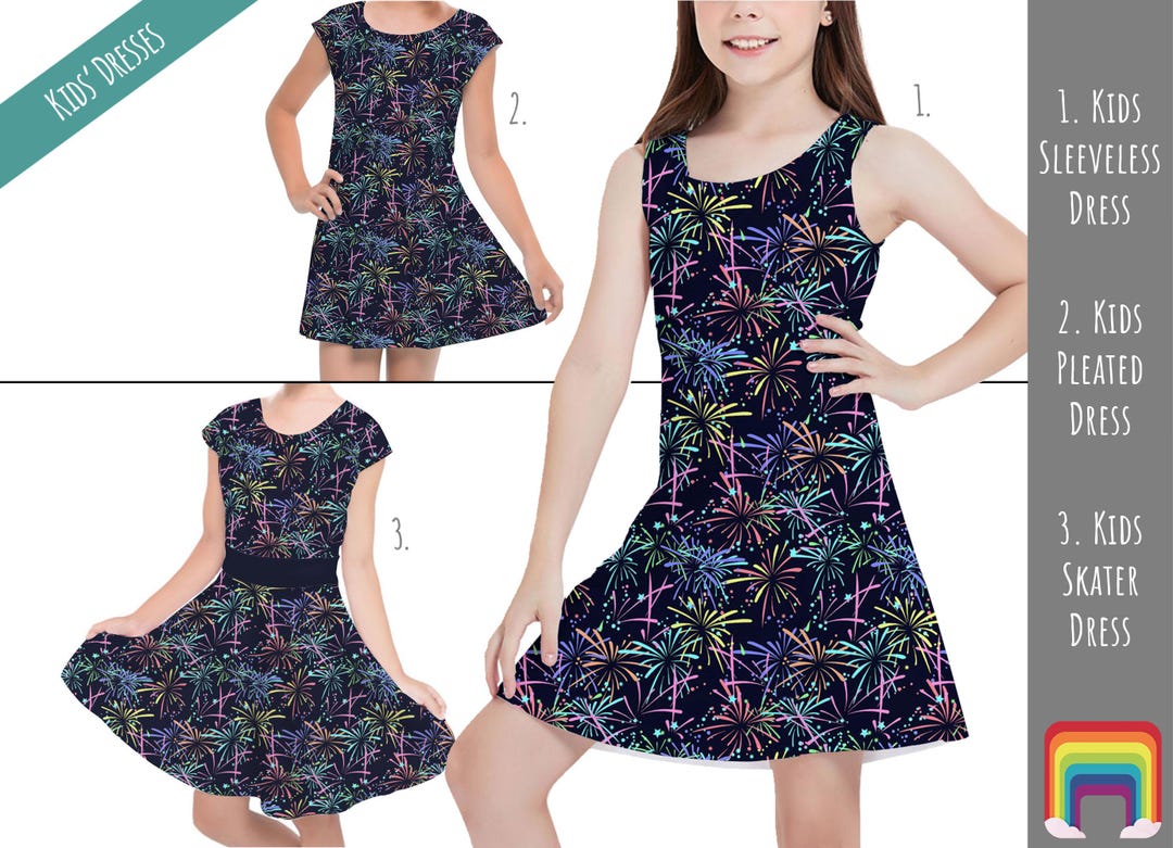 Fireworks Disney Inspired Kids' Dresses Girls' Sleeveless Dress ...