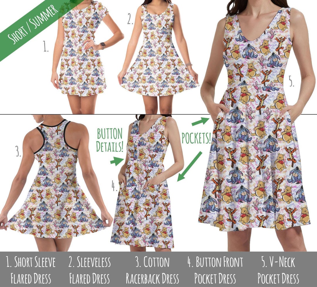 Winnie the Pooh Sketched Autographs Disney Inspired Dress in Xs 5XL ...
