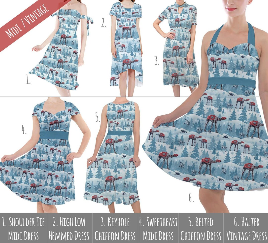 AT-AT Christmas on Hoth Theme Park Inspired Midi Dress in Xs 5XL ...