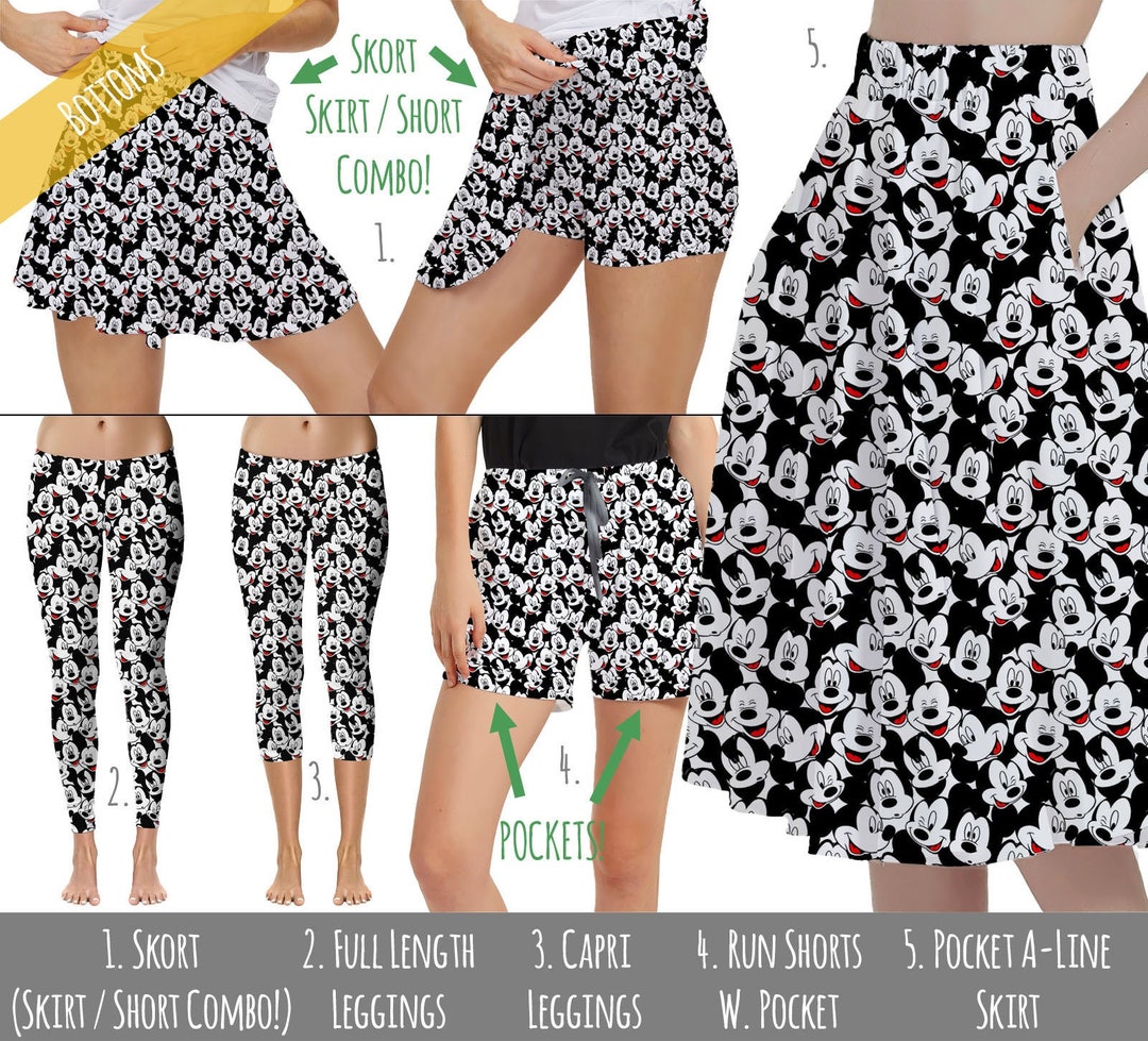 Many Faces of Mickey Mouse - Disney Inspired Women's Bottoms in Sizes ...