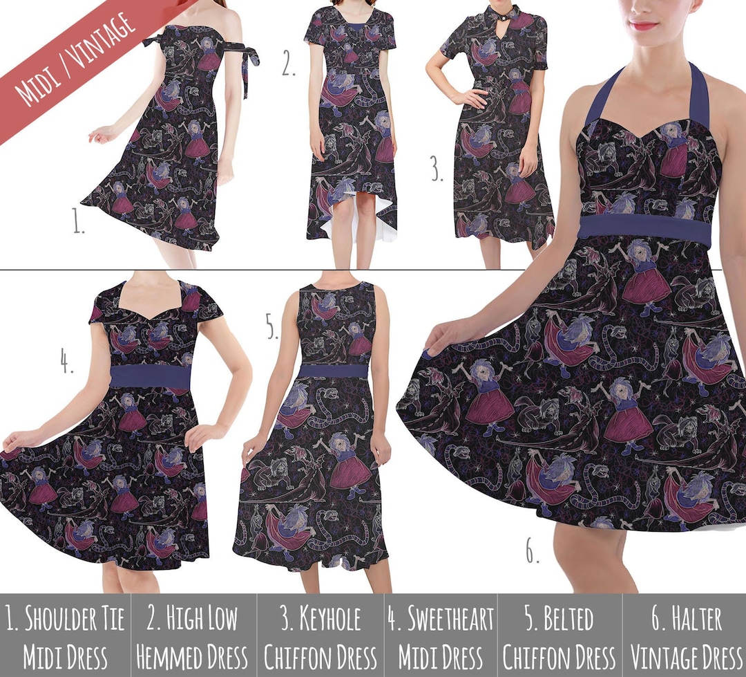 Marvelous Magical Mim Theme Park Inspired Midi Dress in Xs 5XL Vintage ...