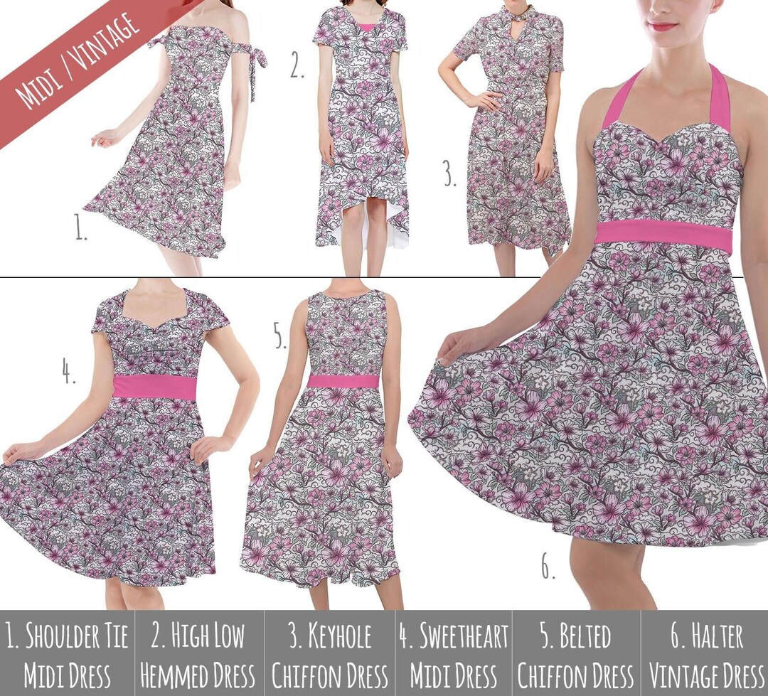 Fairytale Florals Mulan Inspired Disney Inspired Midi Dress in Xs 5XL ...