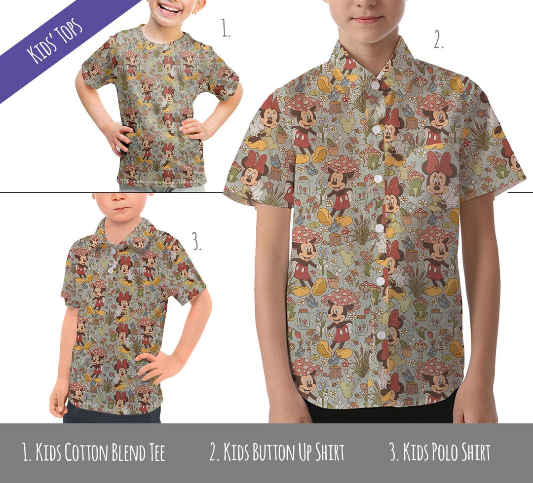 Cottagecore Mickey & Minnie Theme Park Inspired Kids' Tops Children's ...