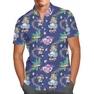 Whimsical Wonderland Theme Park Inspired Men's Button Down Short ...