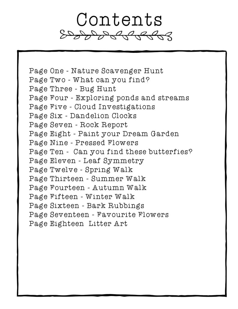 NATURE JOURNAL for Kids 21 Pages Printable, Instant Download Pdf ...