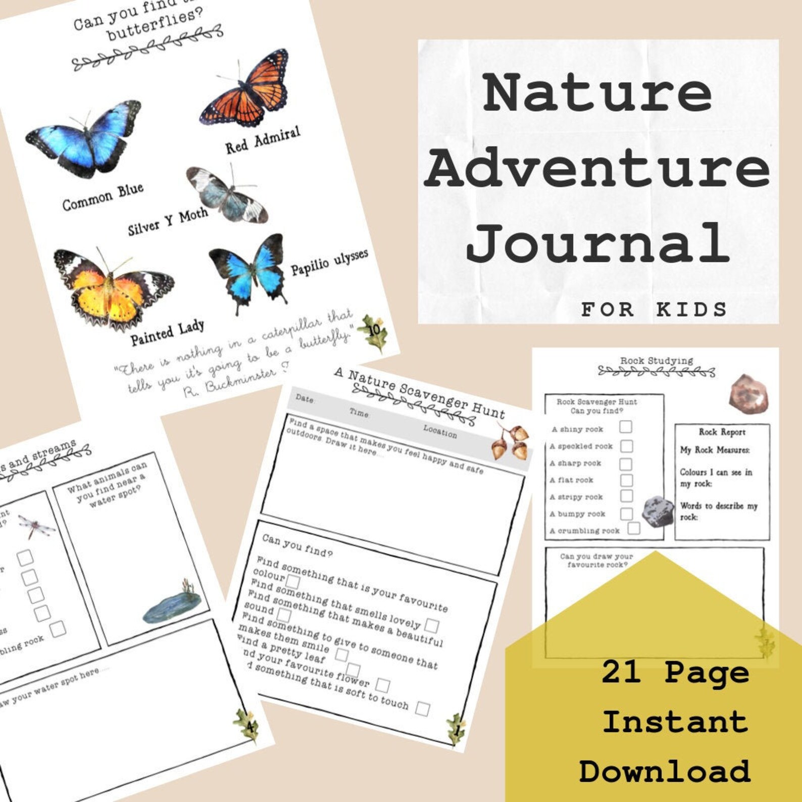 NATURE JOURNAL for Kids 21 Pages Printable Instant Download - Etsy UK