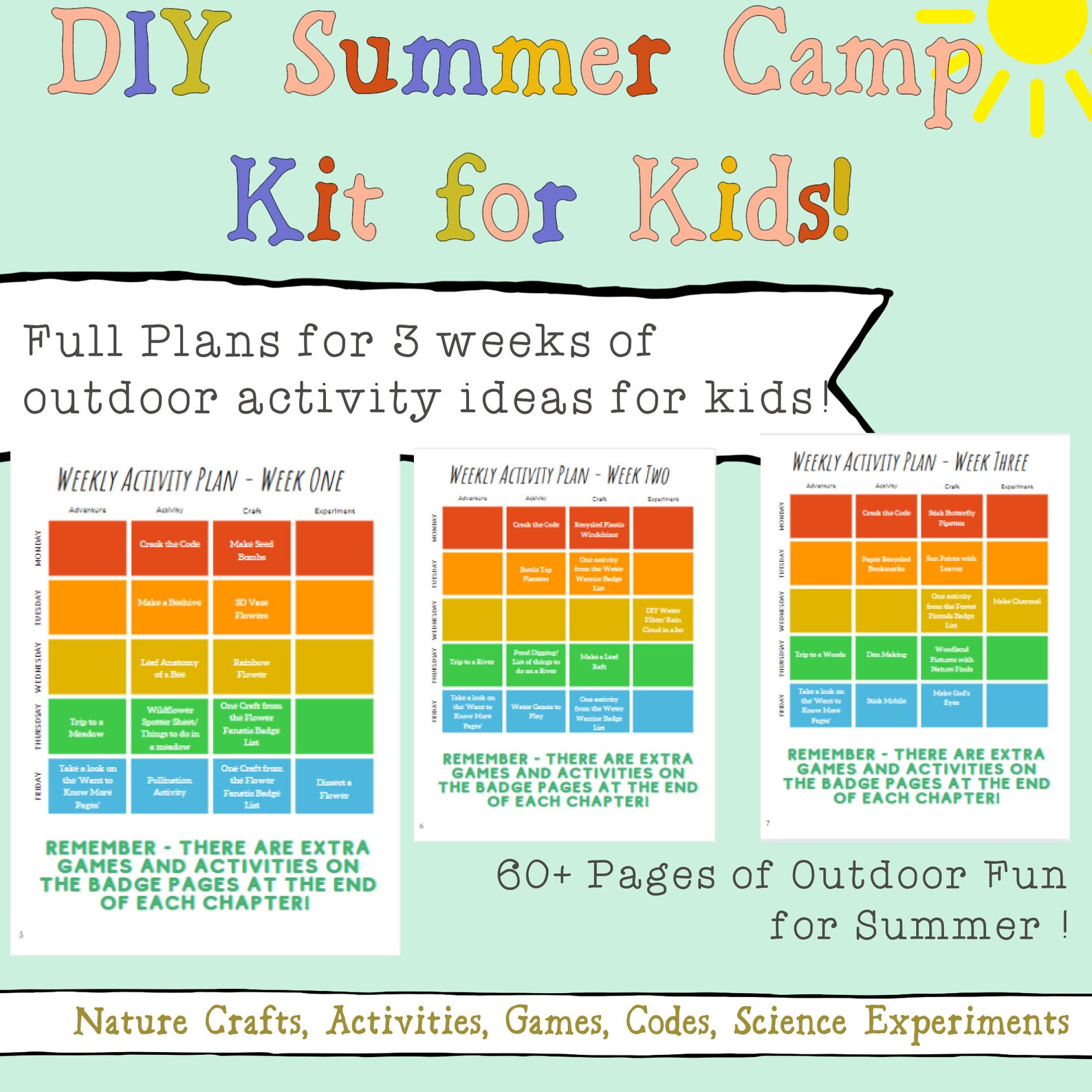 Summer Holiday Activity Pack for Kids. Kids Printable Summer Activity ...