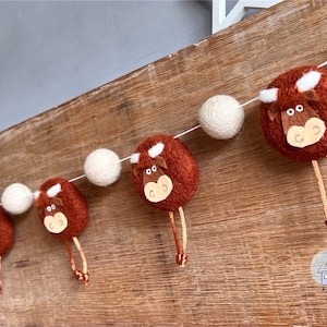 HIGHLAND COW Garland,felted Cow Garlands, Felted Garlands, Highland ...