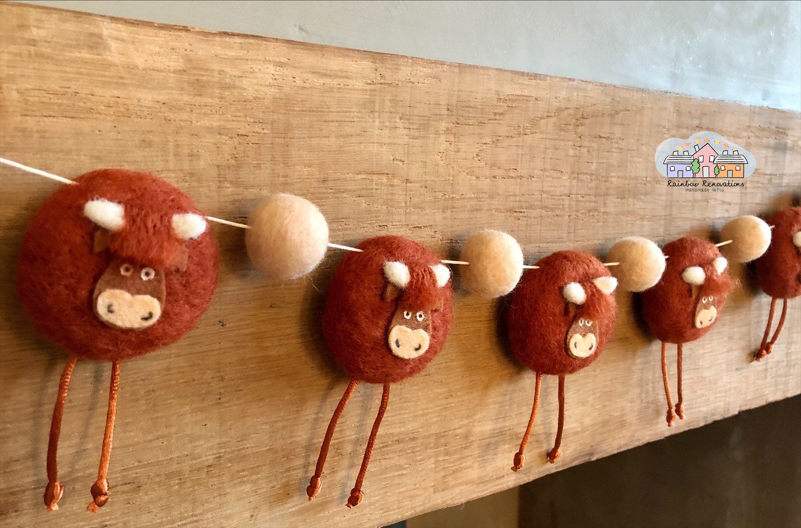 HIGHLAND COW Garlandfelted Cow Garlands Felted Garlands - Etsy UK