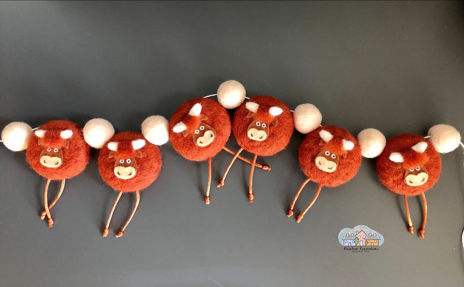 HIGHLAND COW Garlandfelted Cow Garlands Felted Garlands - Etsy UK