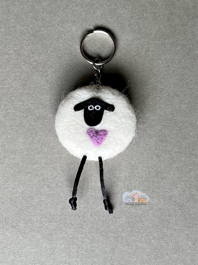 FELTED SHEEP KEYRING, Love Ewe Keyring, Sheep Gifts, Valentine Gifts ...