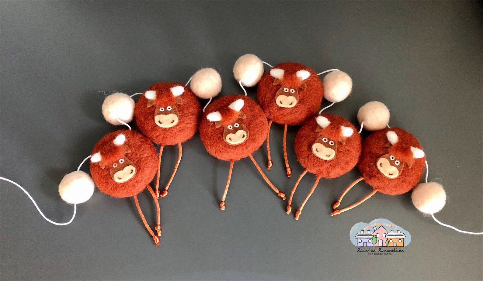 HIGHLAND COW Garlandfelted Cow Garlands Felted Garlands - Etsy UK
