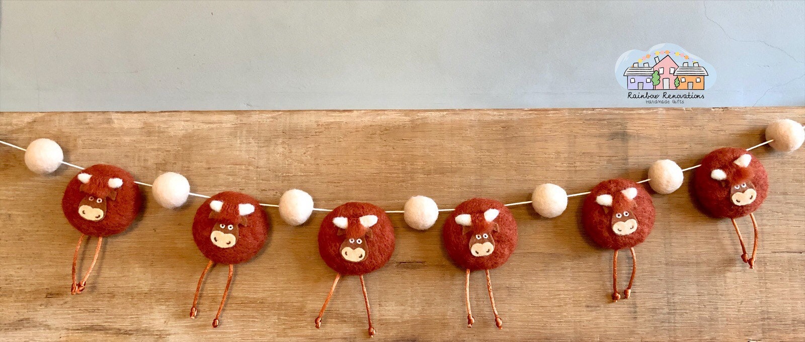 HIGHLAND COW Garlandfelted Cow Garlands Felted Garlands | Etsy UK