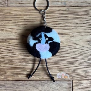 Dairy Cow Keyring, Farmyard Keyrings, Felted Animals, Felted Cows ...