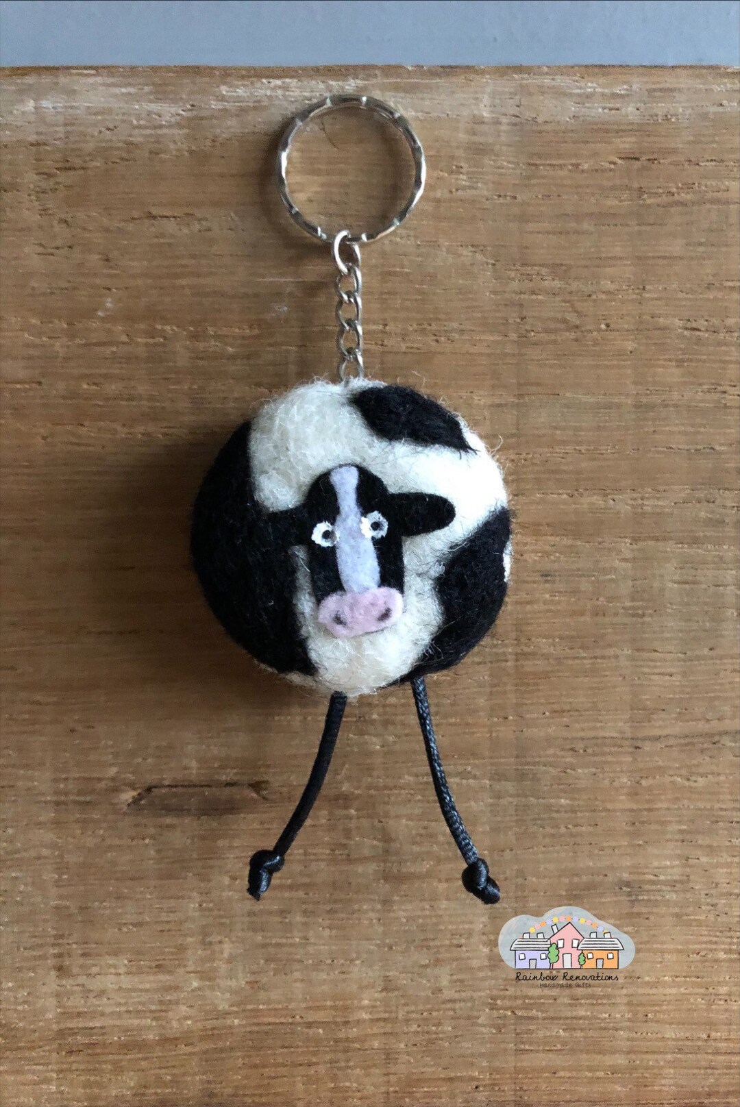 Dairy Cow Keyring Farmyard Keyrings Felted Animals Felted - Etsy
