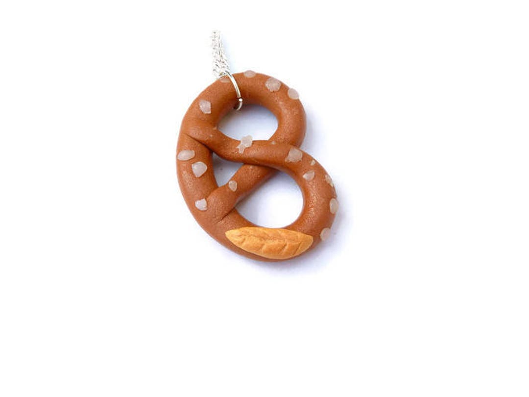 Gourmet Necklace My Pretzel Salty German Bread Fimo Gift for Woman or ...