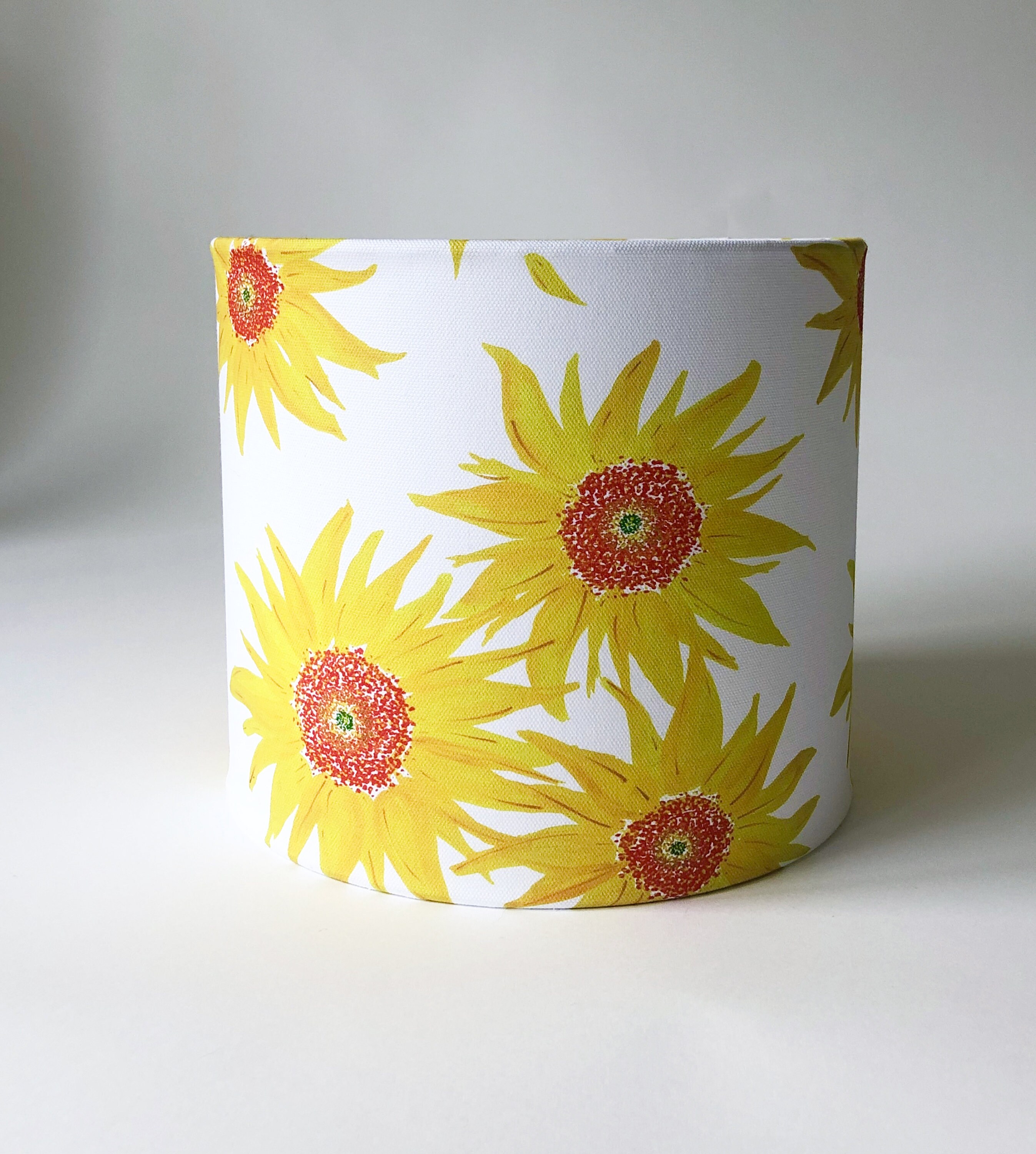 Sunflower Linen Lampshade With Watercolour Design - Etsy