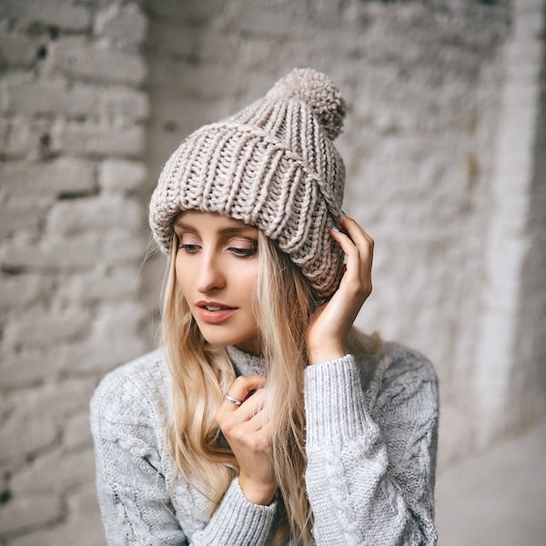 Hand Knit Beanie - Etsy