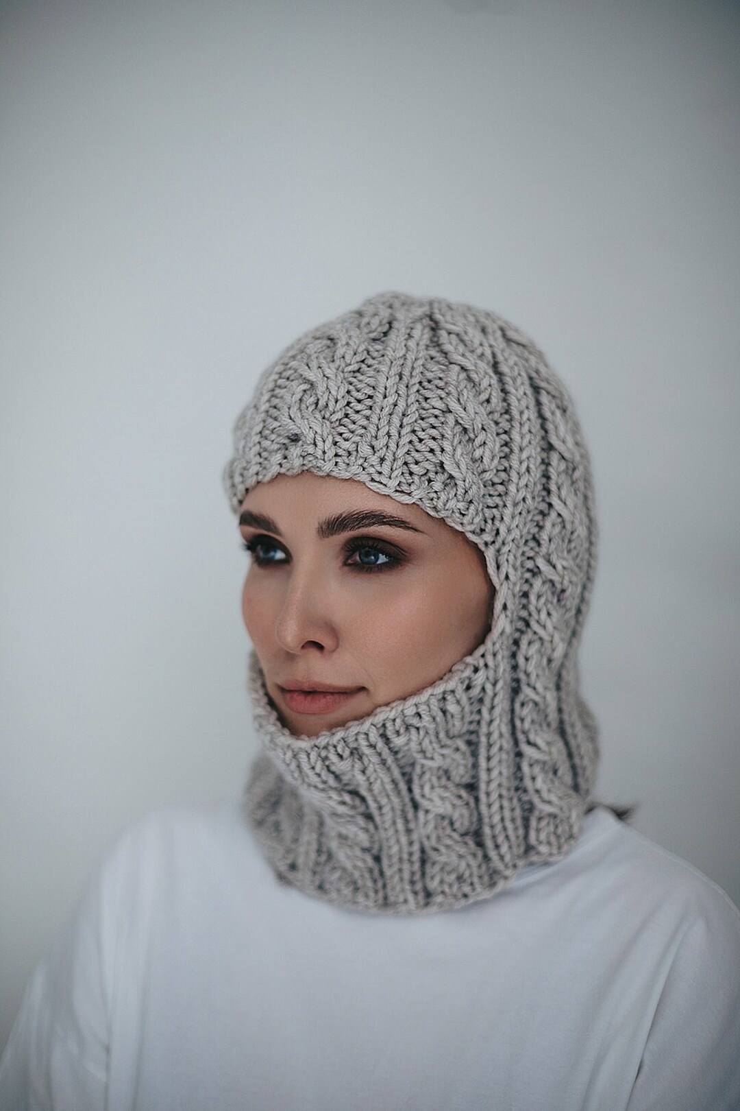 Women Winter Hood, Hooded Balaclava, Balaclava, Ski Mask, Knitted ...