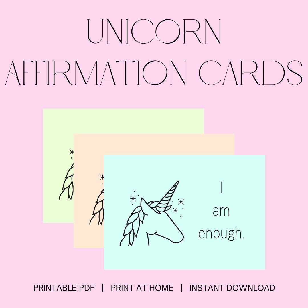 Unicorn Pastel Affirmation Cards Pack of 15 Affirmation Cards for Kids ...