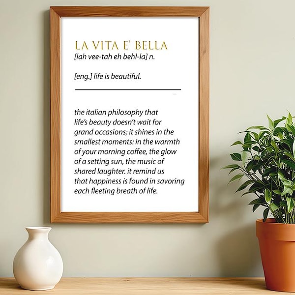 La Vita E Bella - Etsy