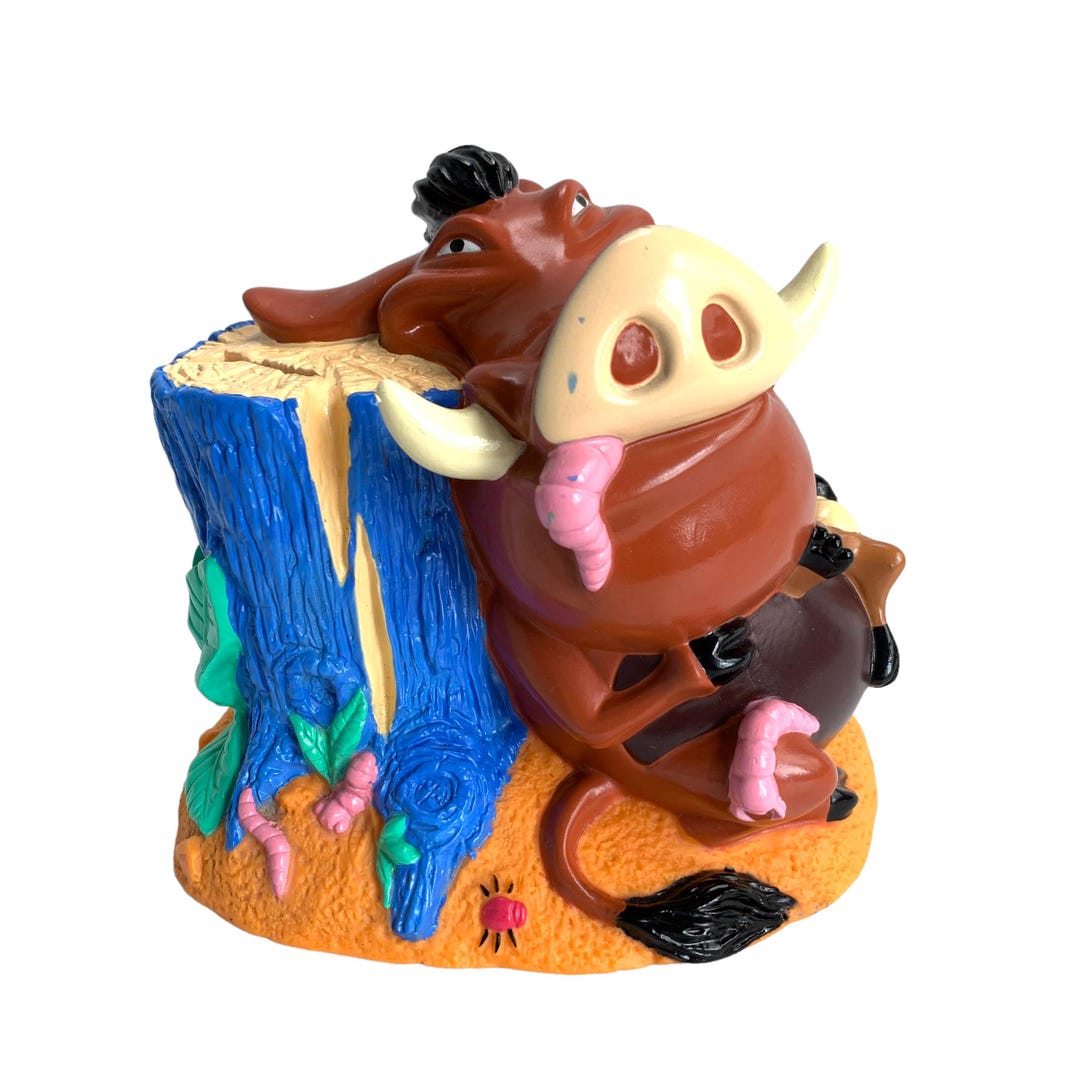 Vintage 90s Lion King Piggy Bank: Timon and Pumbaa Plastic Coin Bank - Etsy