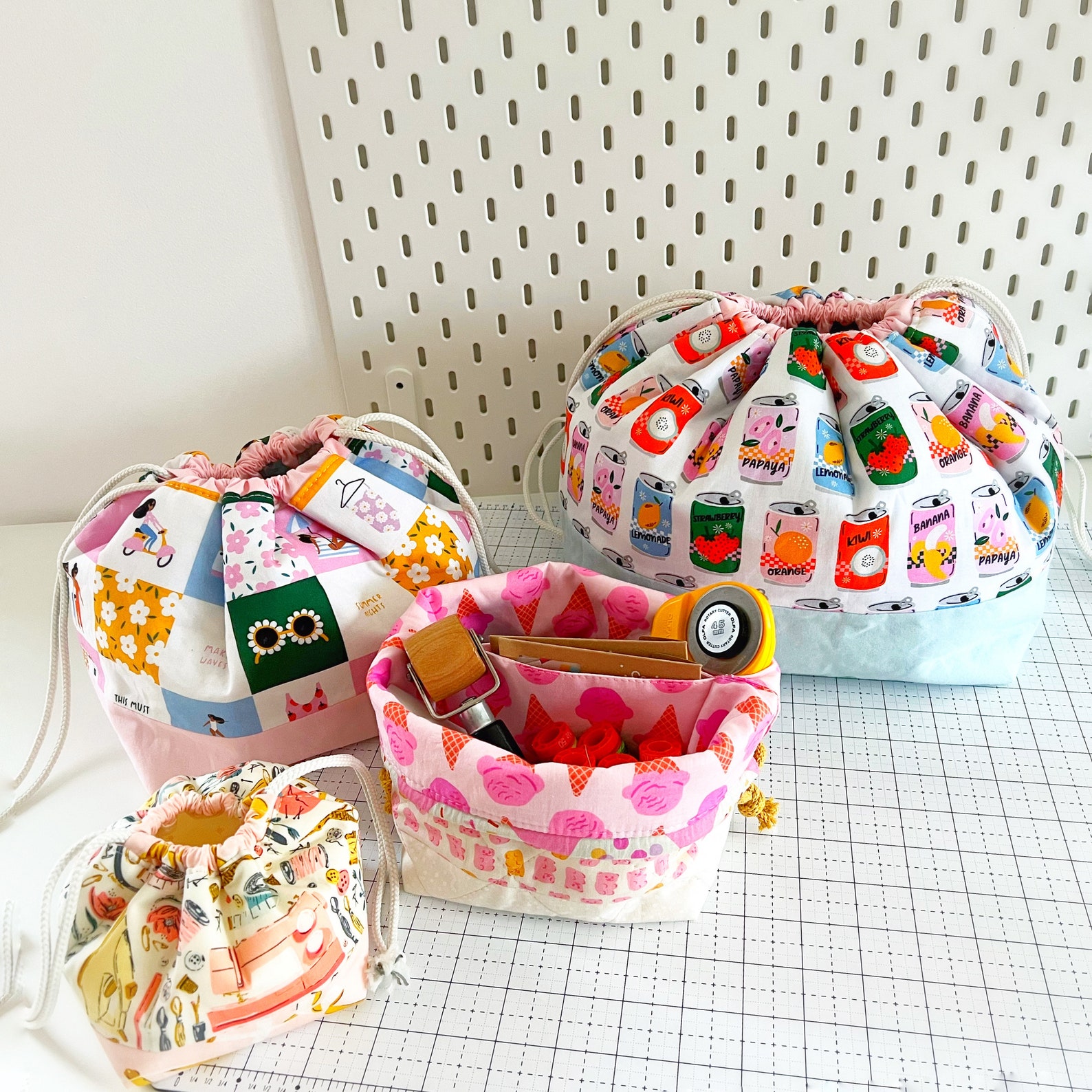 Divided Drawstring Pouch - PDF Sewing Pattern - Etsy