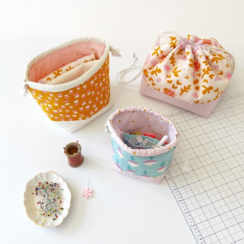 Divided Drawstring Pouch - PDF Sewing Pattern - Etsy