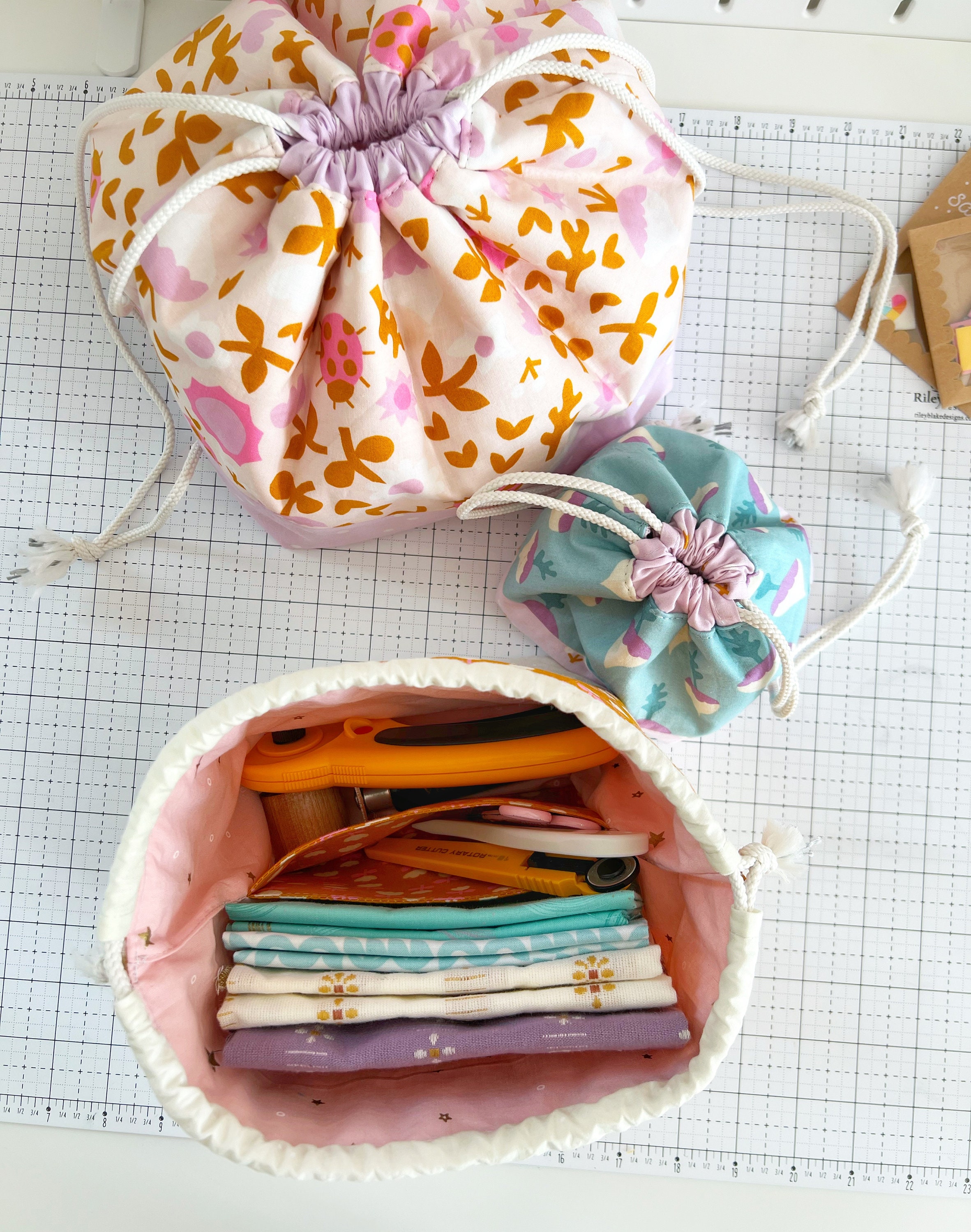 Divided Drawstring Pouch - PDF Sewing Pattern - Etsy