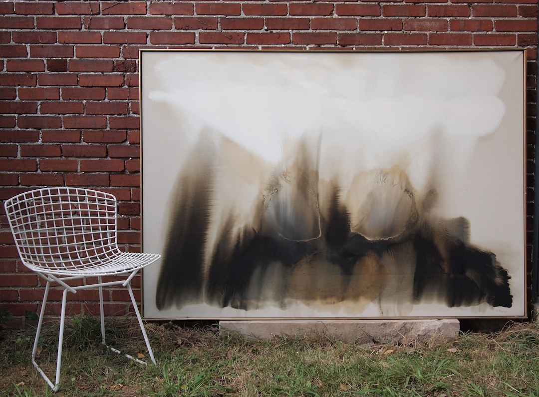 Original M. Bergman ABSTRACT EXPRESSIONIST PAINTING 51x73" Oil / Canvas ...