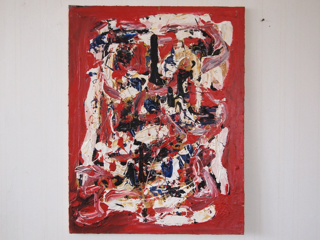 Original Vintage DAVID BLUMER Abstract Expressionist PAINTING 34x26 ...