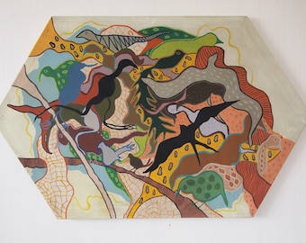 Original Vintage DAVID BLUMER Abstract Expressionist PAINTING 40x27 Oil ...