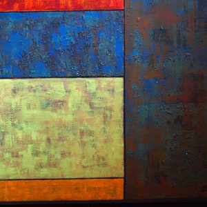 Original RONNIE Rose ELLIOTT 1975 Abstract PAINTING 33x39" Large Big ...