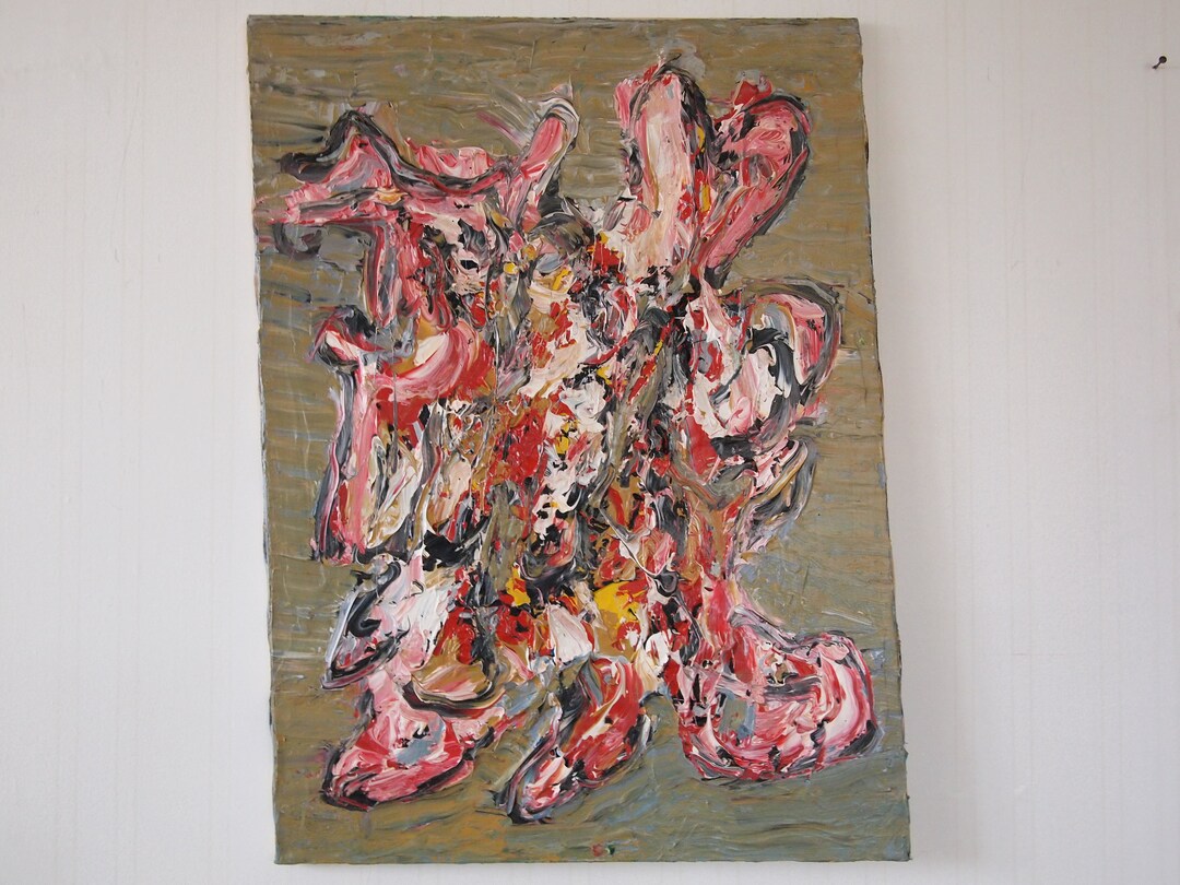 Original Vintage DAVID BLUMER Abstract Expressionist PAINTING 34x25 ...