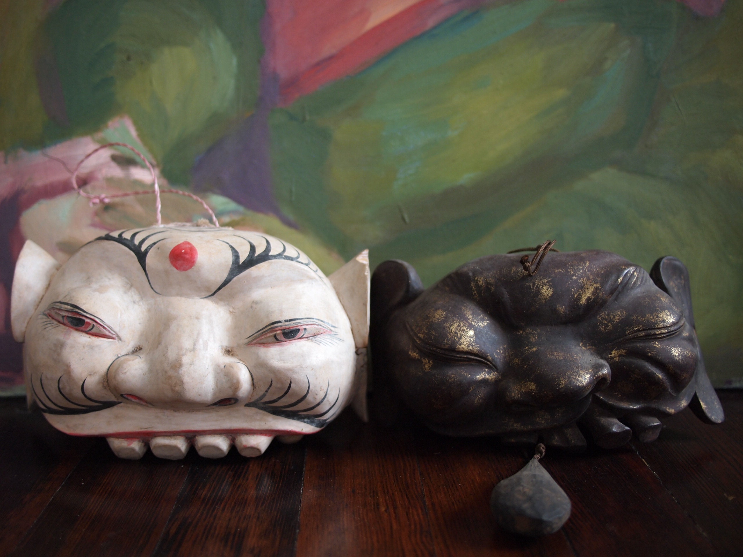 Pair 2 Vintage INDONESIAN KOKOKAN RATTLES Carved Wood | Etsy