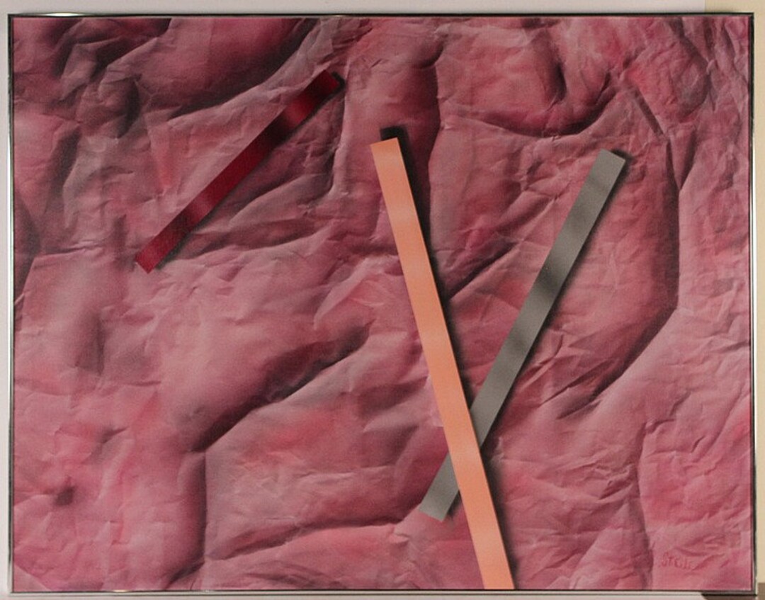 Original Vintage R. STEELE ABSTRACT PAINTING 42x54", Acrylic / Canvas ...