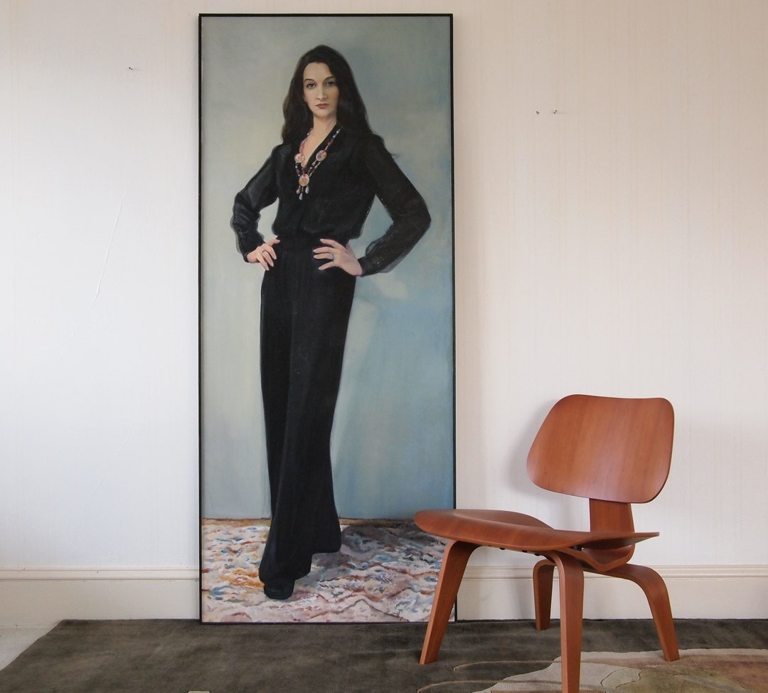 Original BEN MARCUNE Portrait PAINTING 71x30" Oil / Canvas Large Life ...