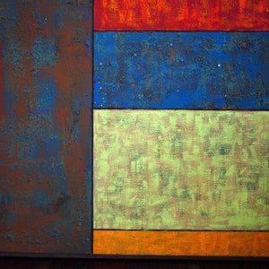 Original RONNIE Rose ELLIOTT 1975 Abstract PAINTING 33x39" Large Big ...