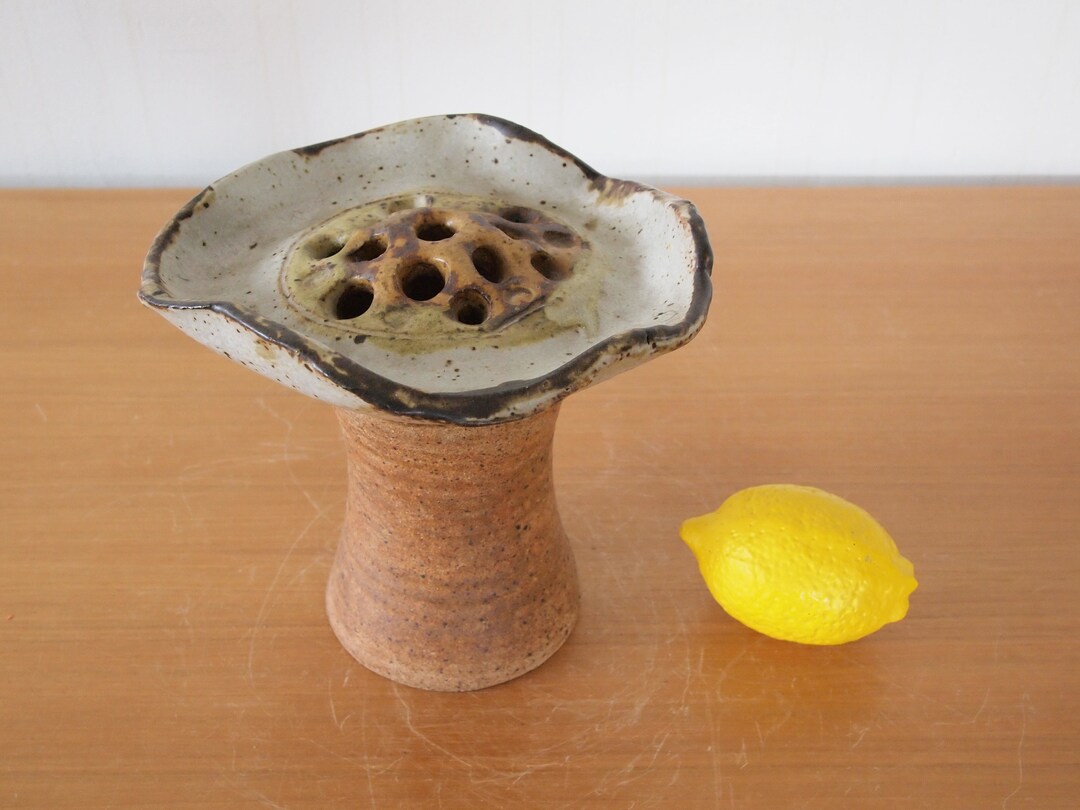 Vintage JOYCE MCCULLOUGH Flower FROG 7" Weed Pot Bud Vase Mushroom ...