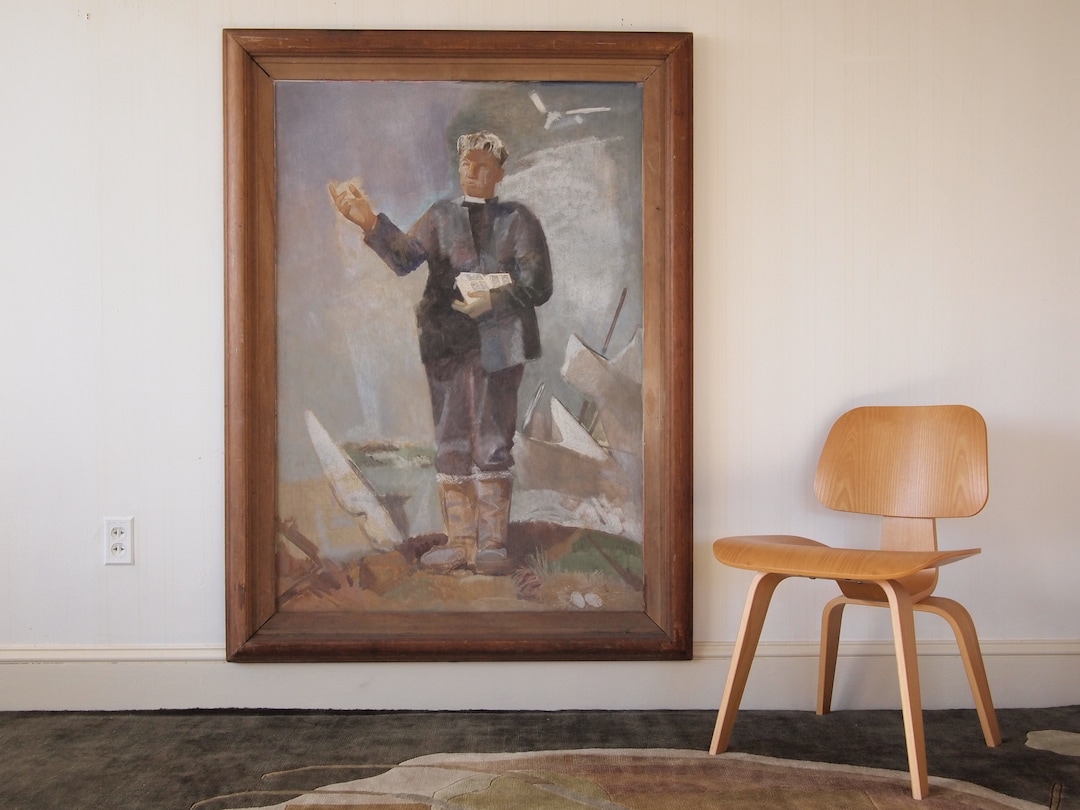 Original 1957 GEORGE Matthews HARDING Portrait PAINTING 58x43" Framed ...